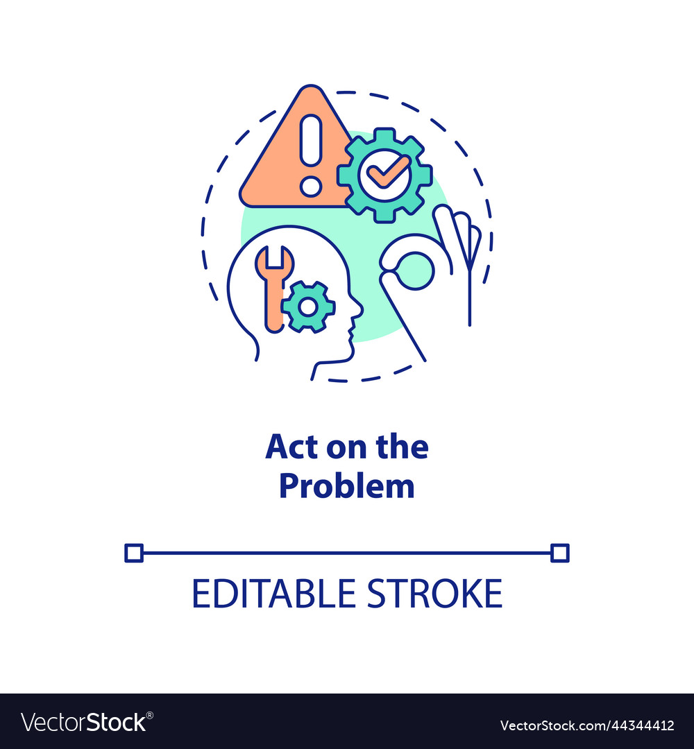 Act on problem concept icon Royalty Free Vector Image Act on problem concept icon Royalty Free Vector Image