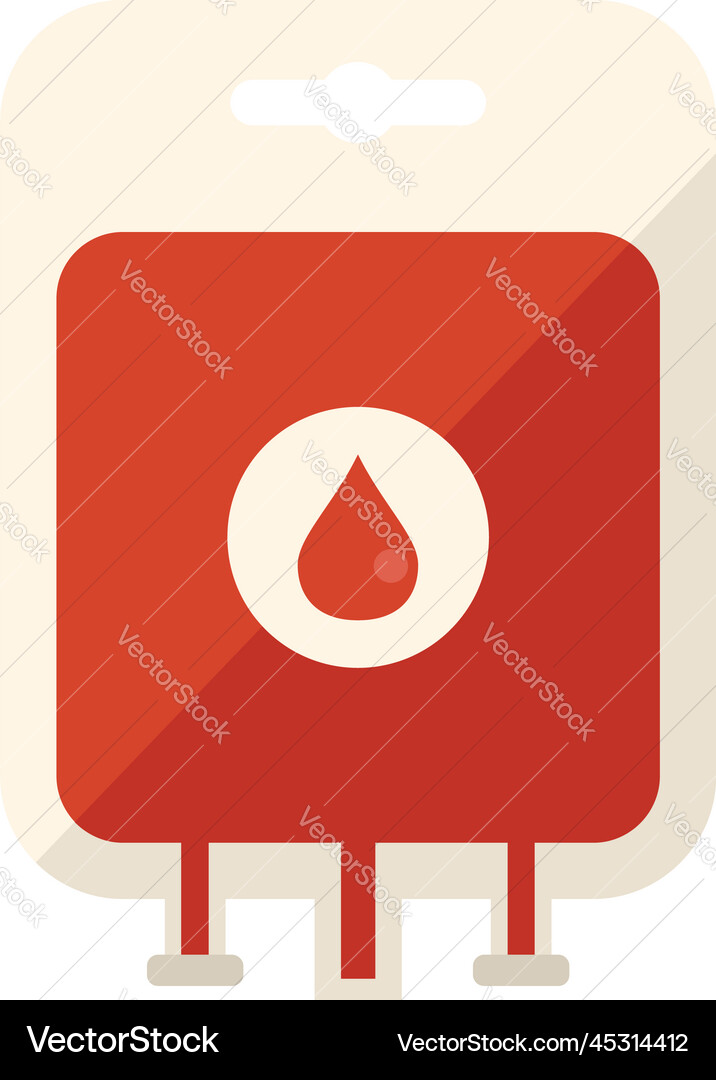Blood donation pack icon flat charity Royalty Free Vector