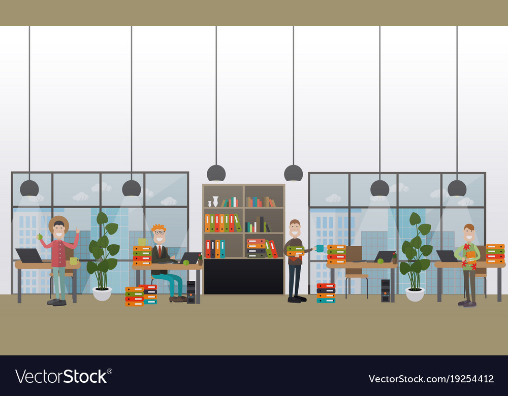Business team concept flat Royalty Free Vector Image