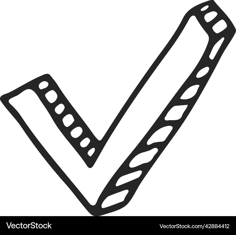 Checkmark doodle icon choice black line symbol Vector Image