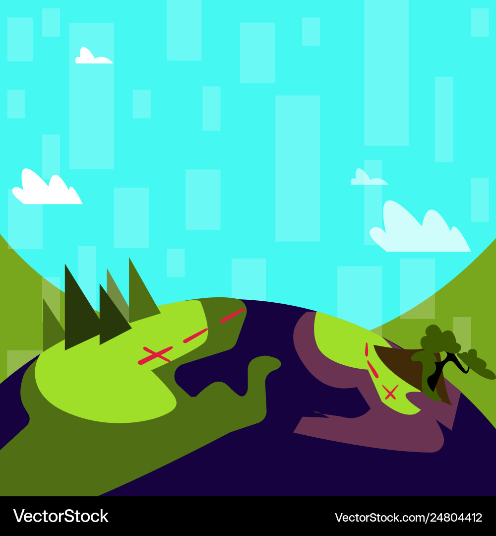 Colorful view mountain hiking Royalty Free Vector Image