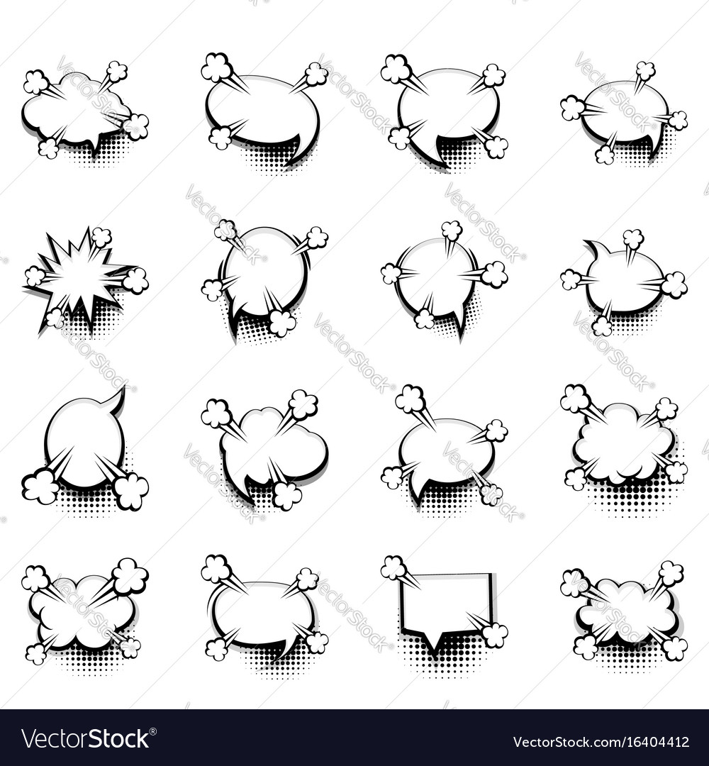 Comic empty text speech bubble 20 Royalty Free Vector Image