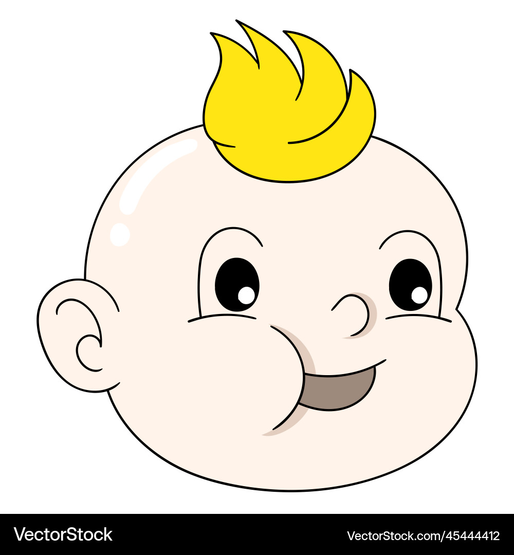 Cute blonde chubby baby boy head Royalty Free Vector Image