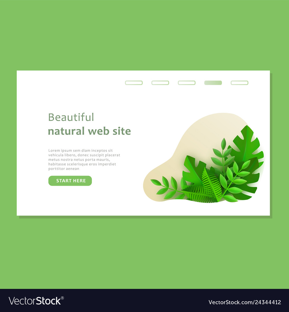 Eco landing page template with green plants Vector Image Eco landing page template with green plants Vector Image