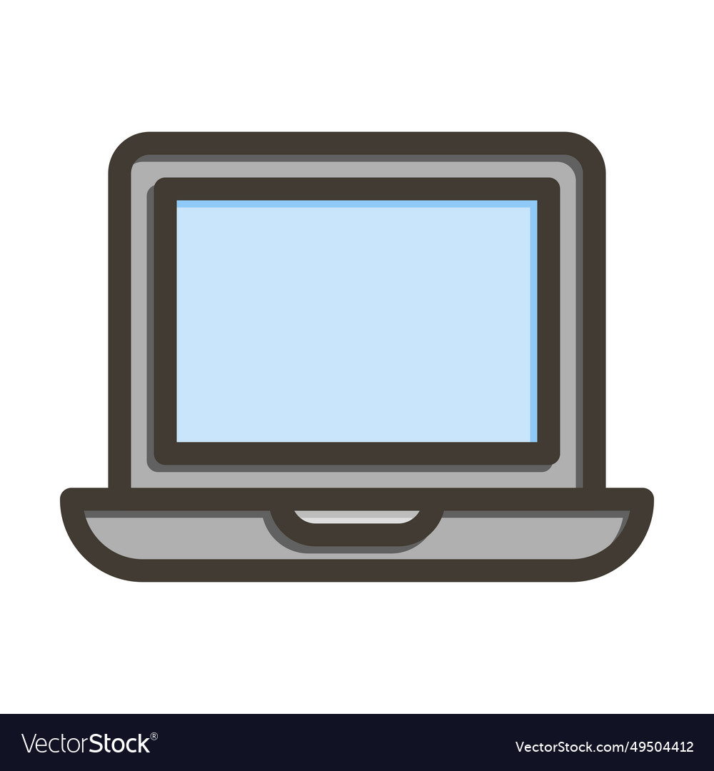 Laptop thick line filled colors icon for personal Vector Image