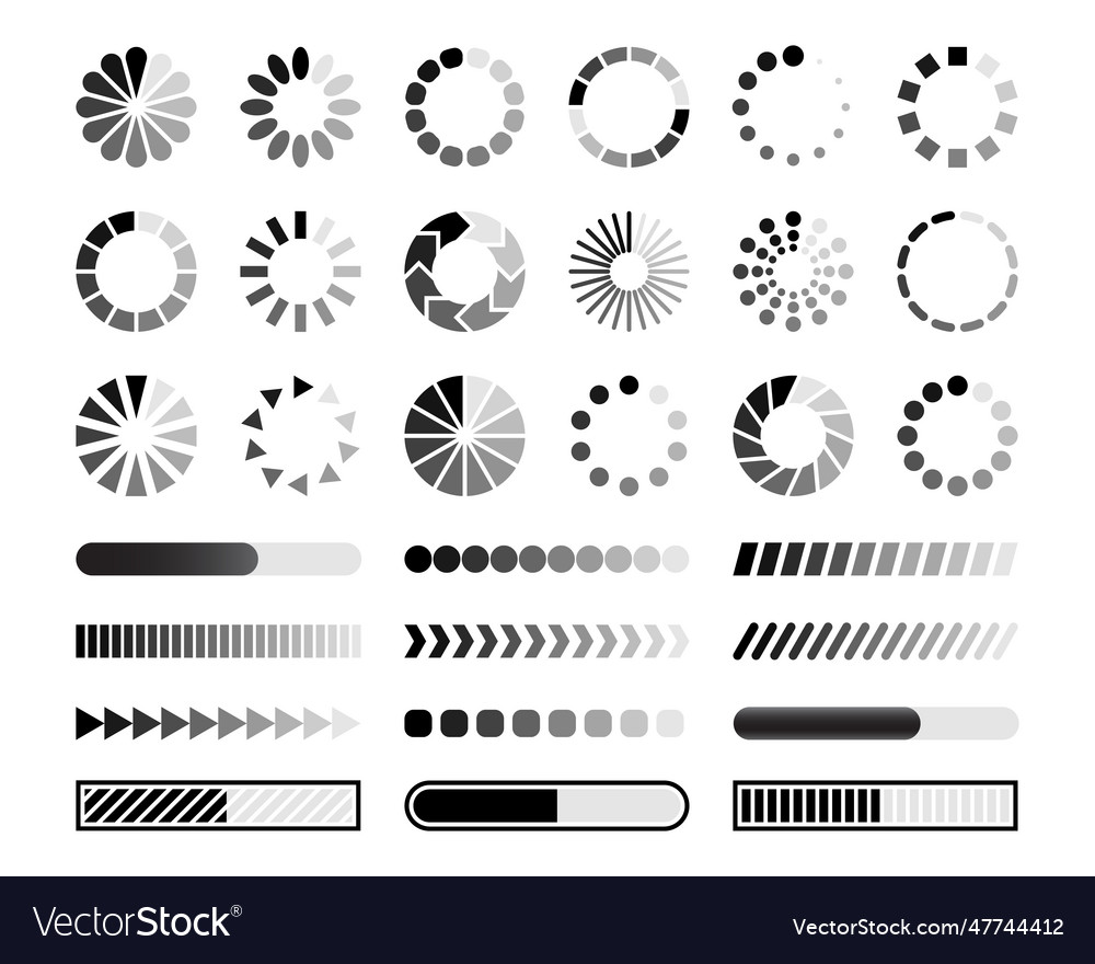 Loading bar download progress loader circular Vector Image Loading bar download progress loader circular Vector Image