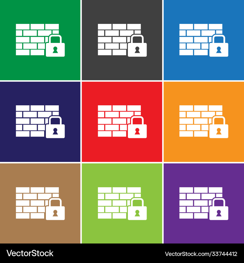 Locked wall icon sign icon wall symbol Royalty Free Vector
