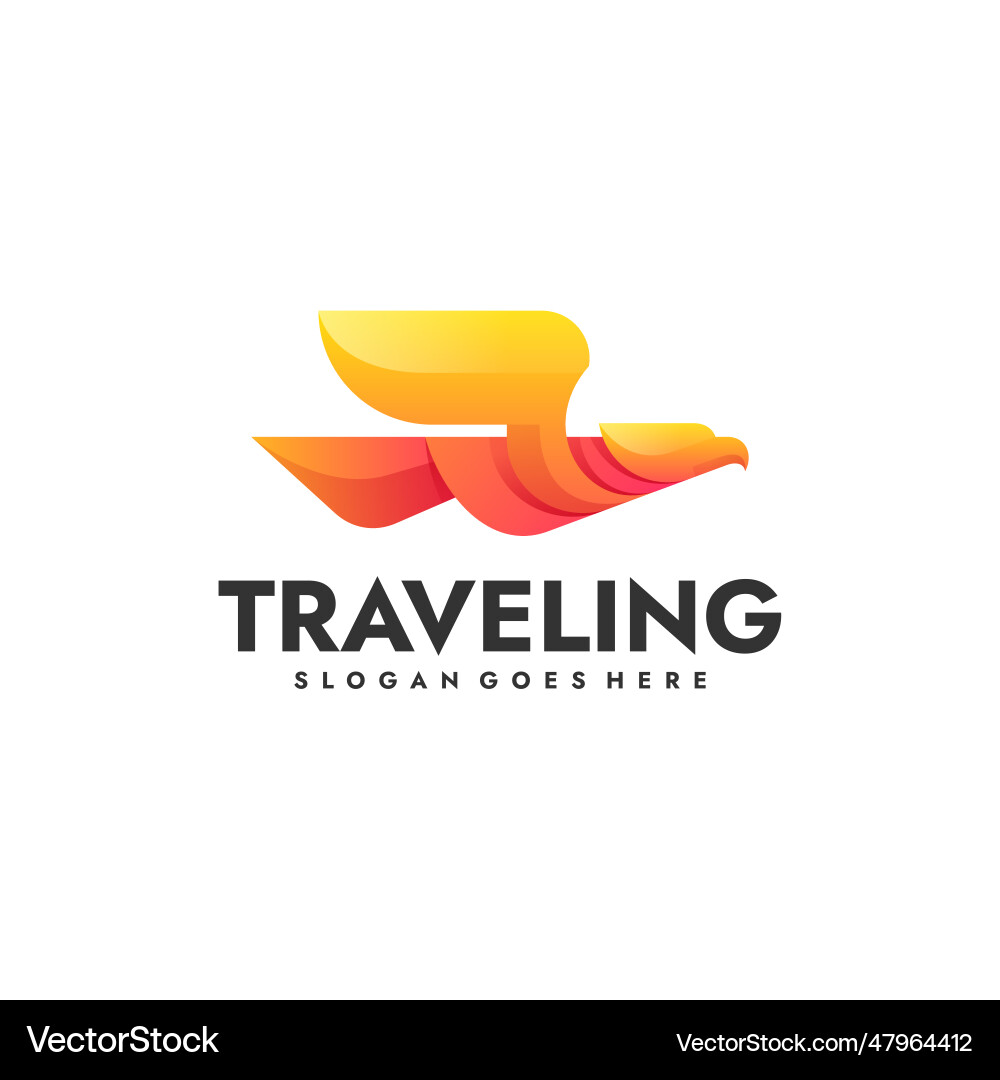 Logo traveling gradient colorful style Royalty Free Vector
