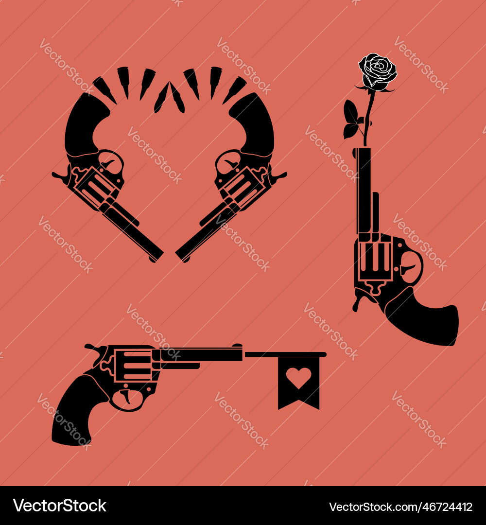 Love in bloom - creative romantic concept with gun
