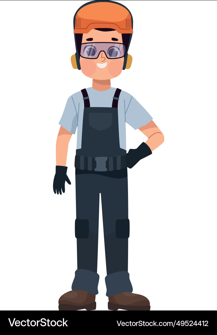 Man wearing safety equipment Royalty Free Vector Image