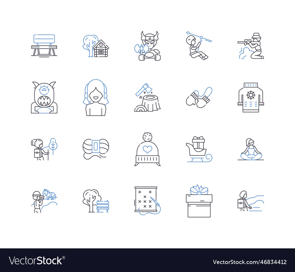 Personalized line icons collection customized Vector Image