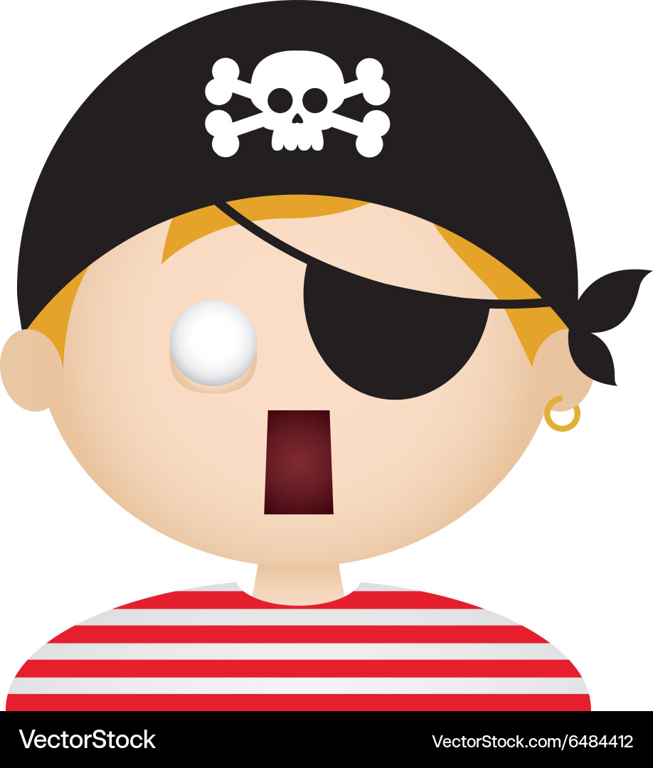 Pirate facial expression Royalty Free Vector Image