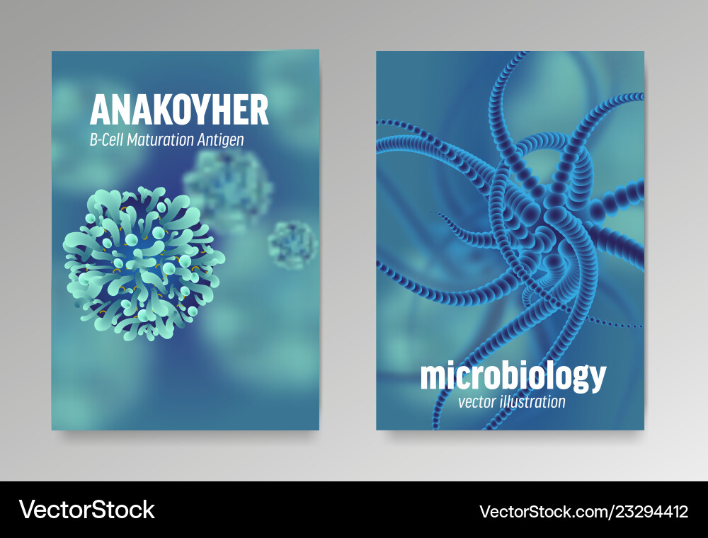 Posters about microbiology and viruses 3d Vector Image