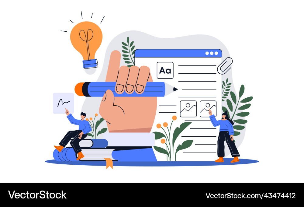 Professional writer bloggers journalists Vector Image