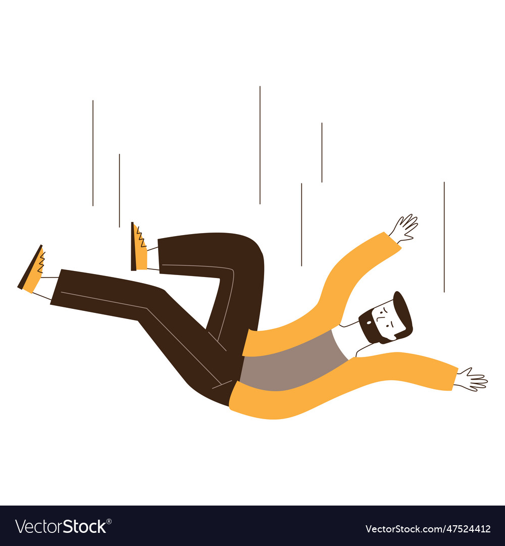 Scared man falling down Royalty Free Vector Image