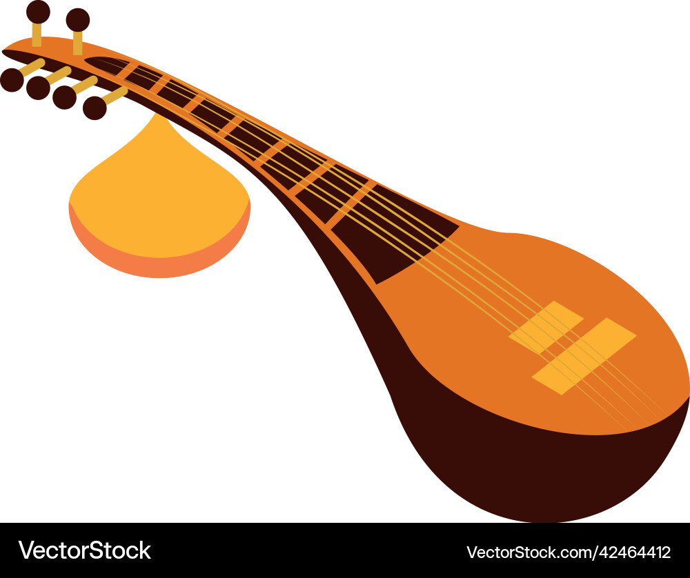 Sitar india music instrument Royalty Free Vector Image