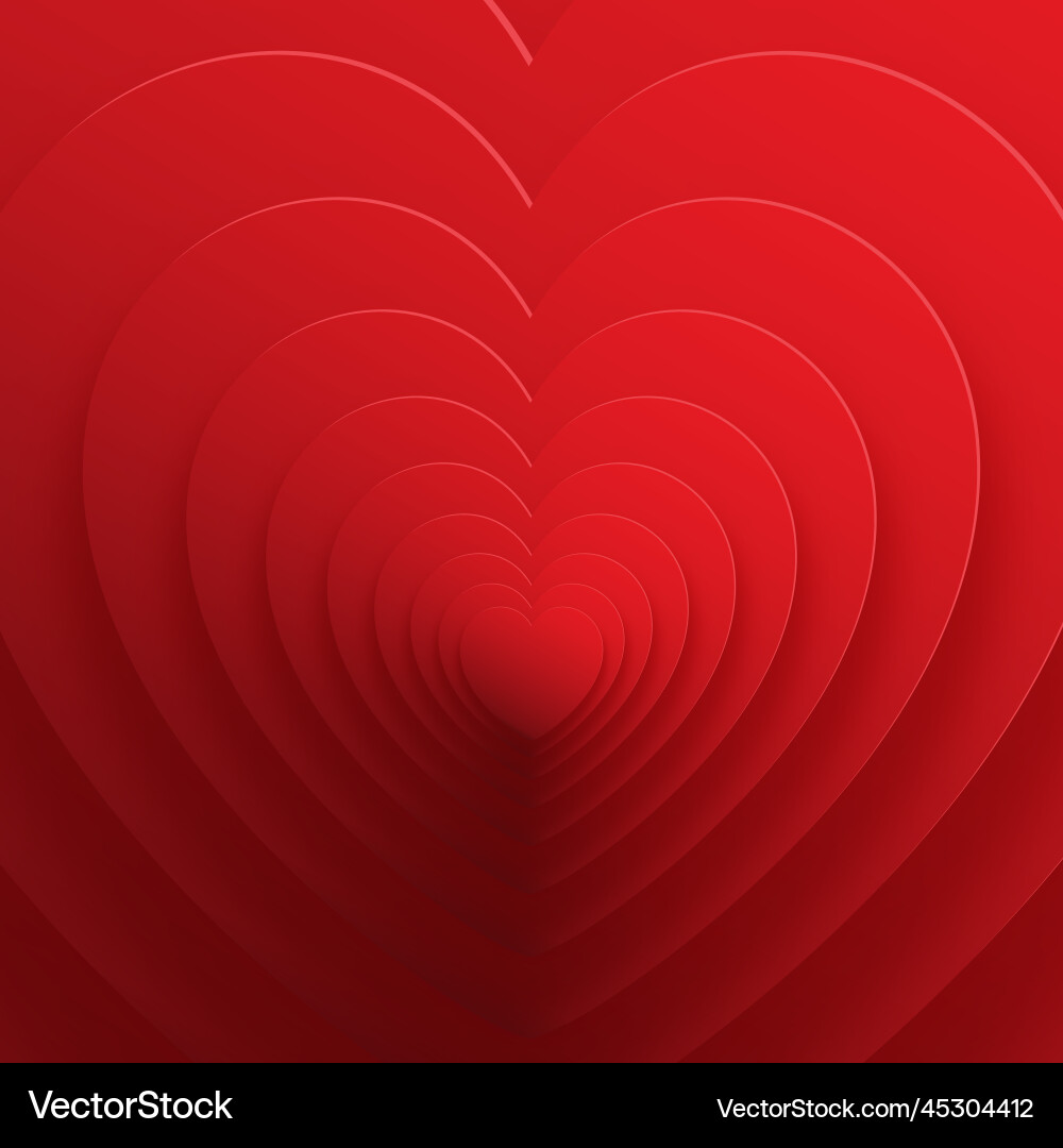 Valentines day background with red hearts design Vector Image
