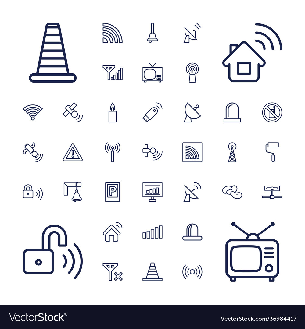 37 signal icons Royalty Free Vector Image - VectorStock