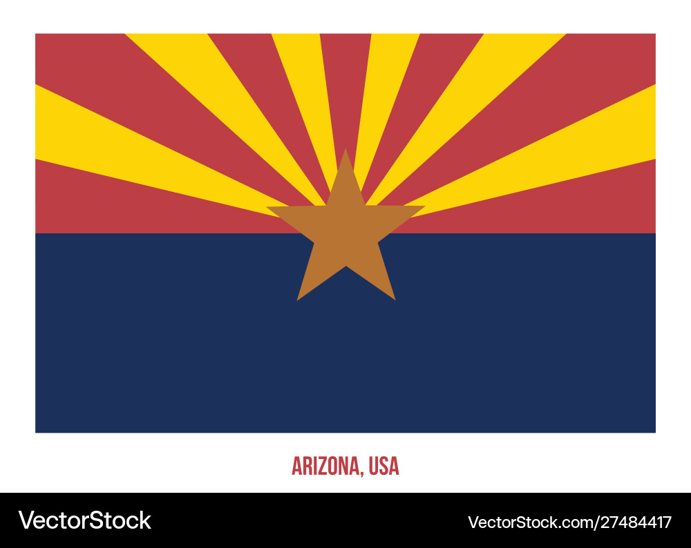 Arizona flag on white background usa state Vector Image