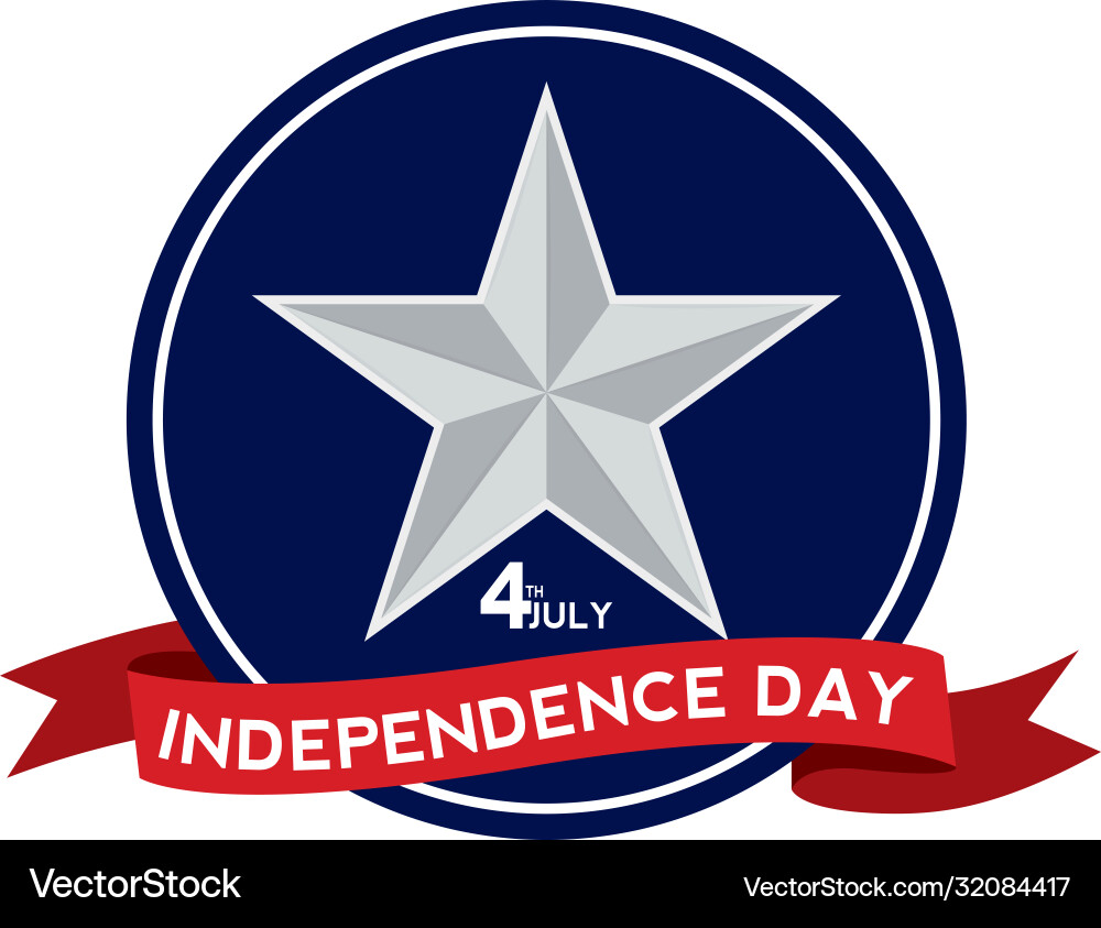 Button independence day Royalty Free Vector Image