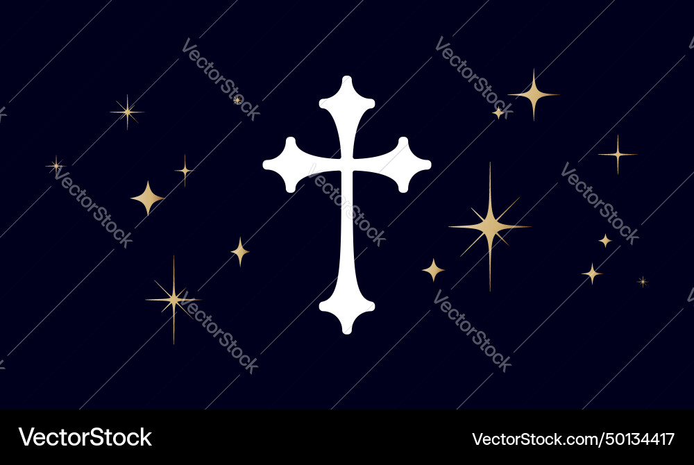 Christian religious cross sign Royalty Free Vector Image