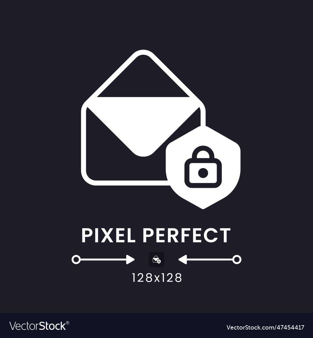 Email security white solid desktop icon Royalty Free Vector