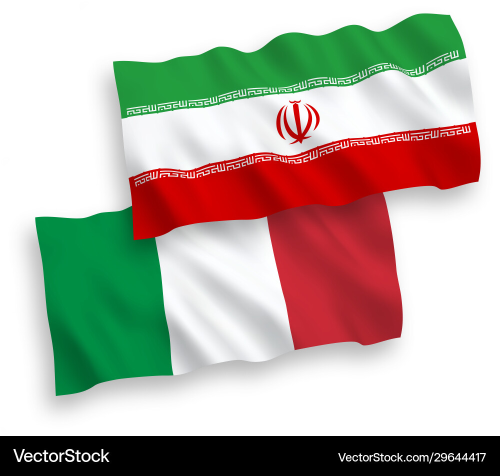 Flags italy and iran on a white background Vector Image
