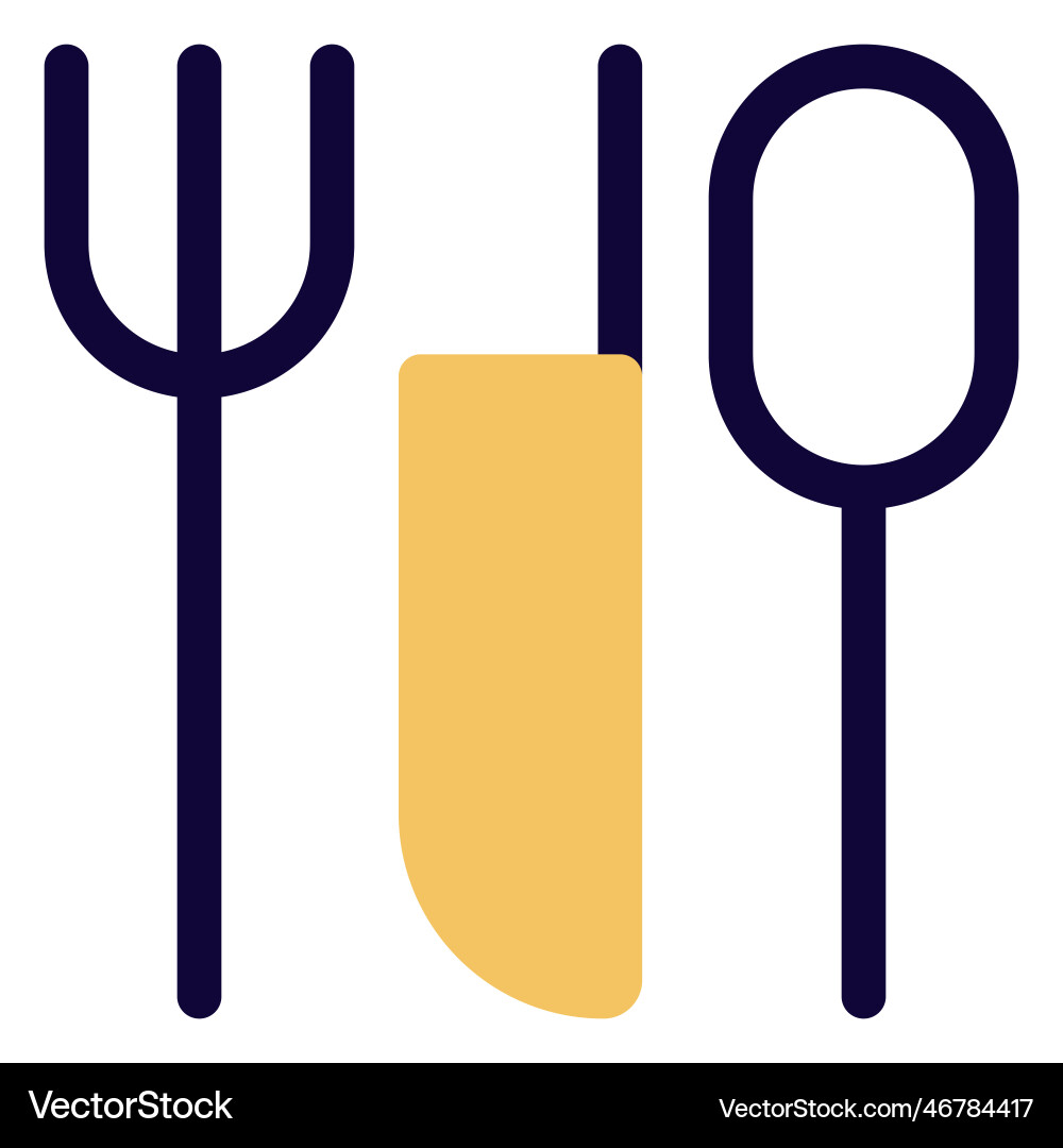 Flatware set a collection of cutlery Royalty Free Vector