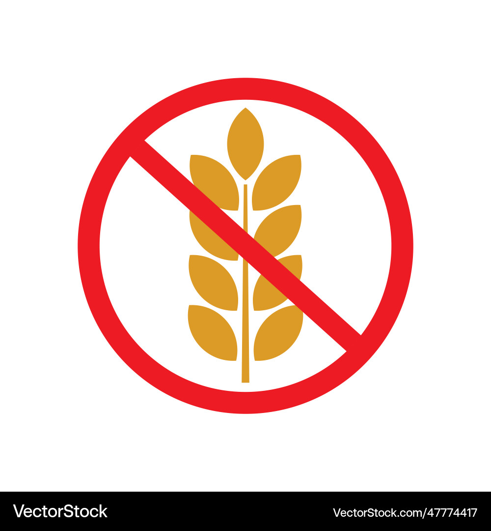 Gluten free grain flat style logo icon Royalty Free Vector