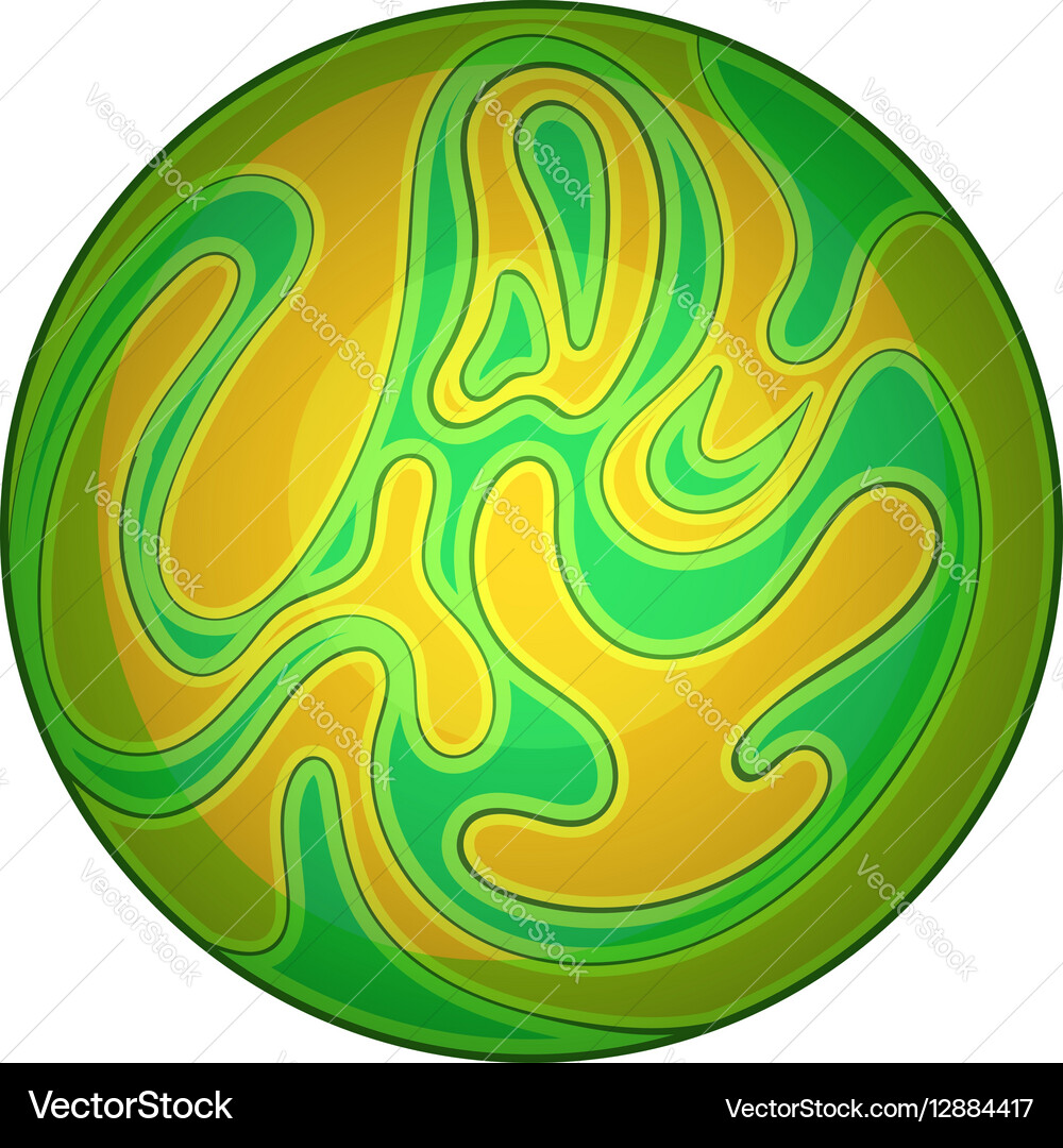 Green planet icon cartoon style Royalty Free Vector Image