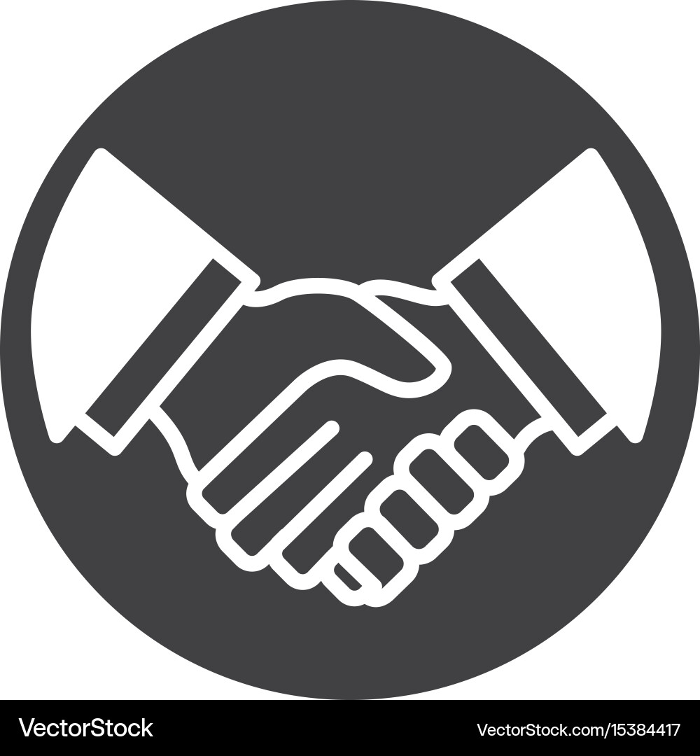 Handshake business symbol Royalty Free Vector Image