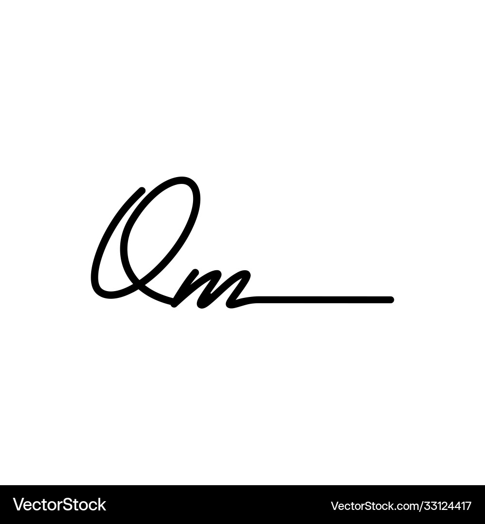 Letter qm signature logo template Royalty Free Vector Image