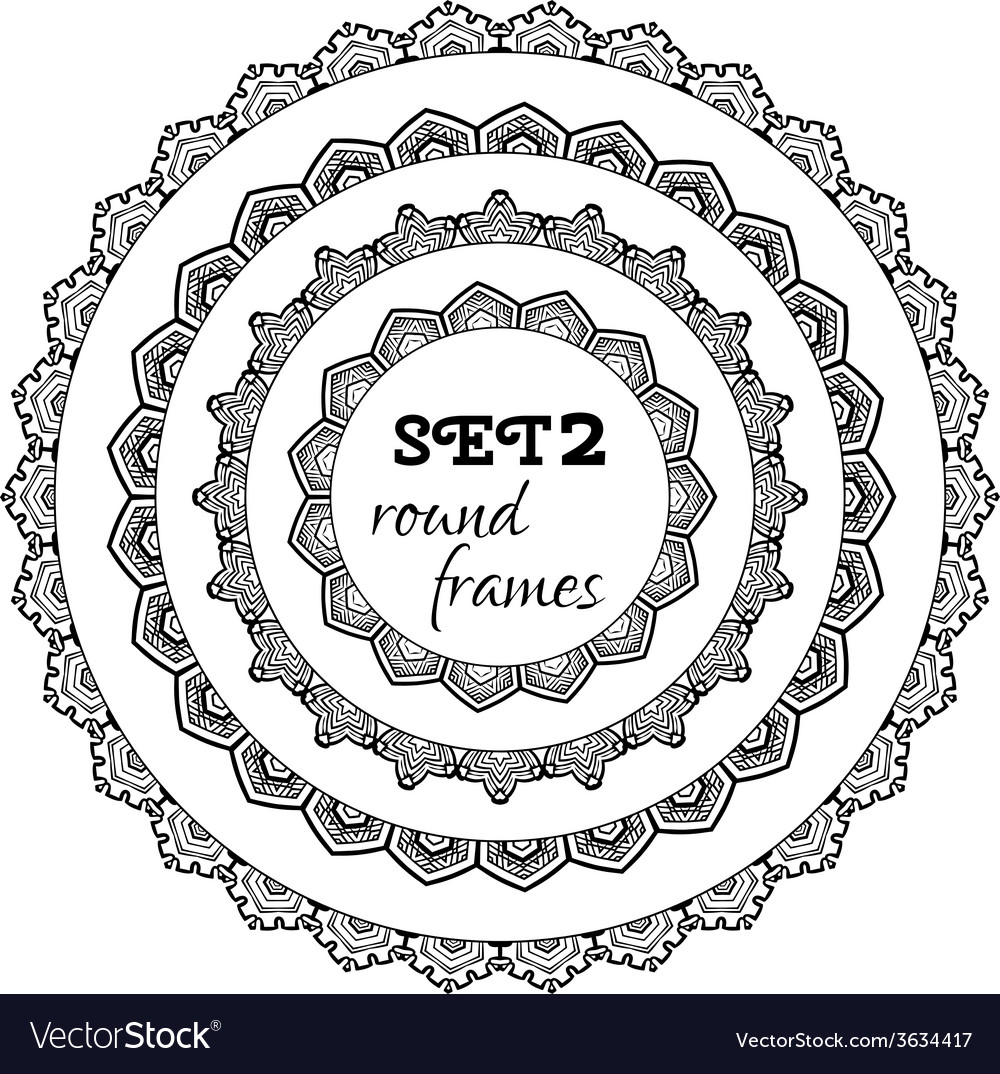 Set geometric round frames Royalty Free Vector Image