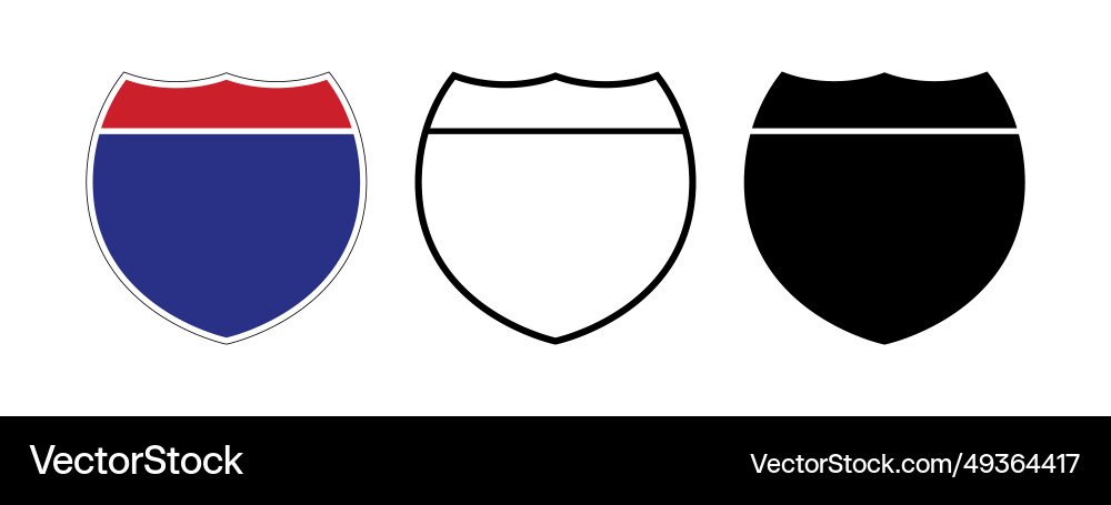 Set of american interstate sign Royalty Free Vector Image