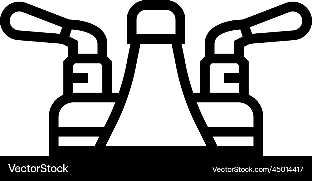 Silver faucet water line icon Royalty Free Vector Image