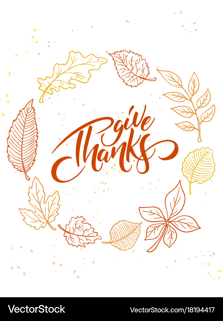 Thanksgiving greeting card with hand Royalty Free Vector