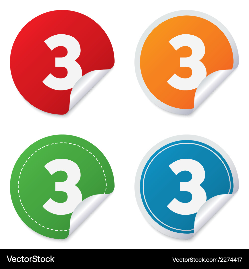 Third place award sign winner symbol Royalty Free Vector