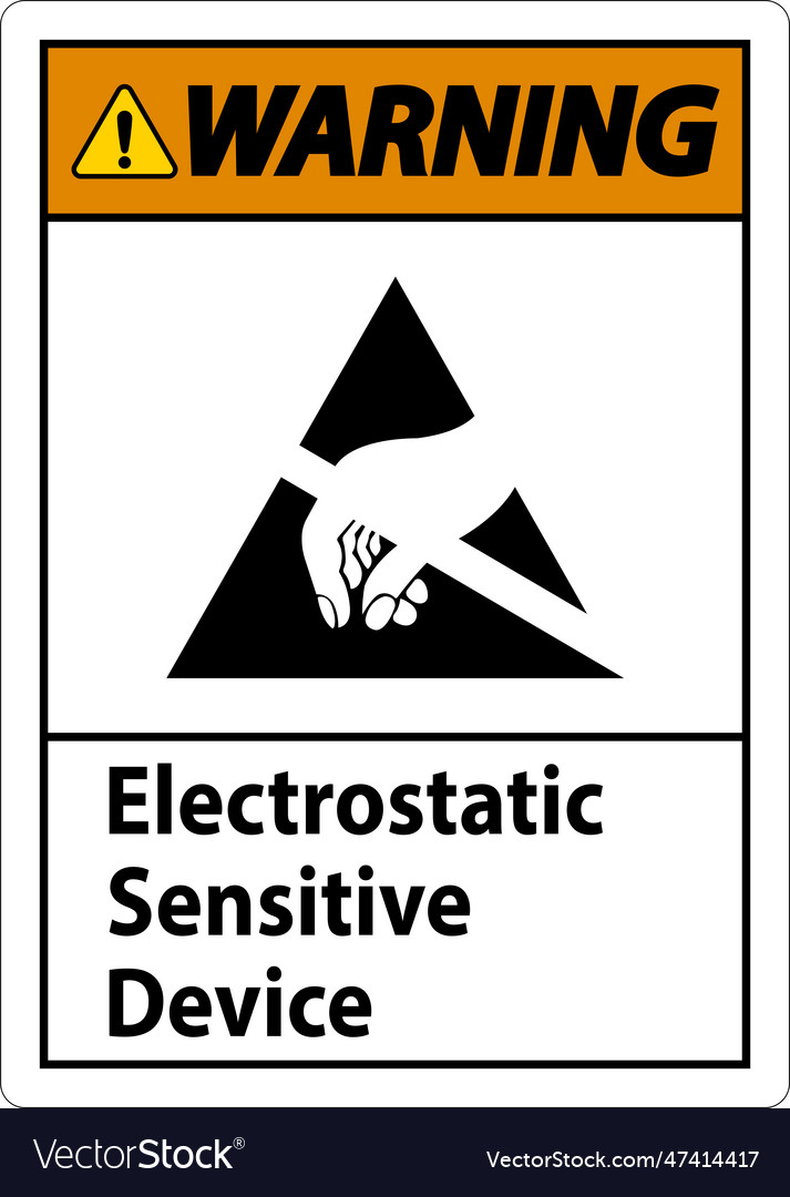 Warning electrostatic sensitive device sign Vector Image