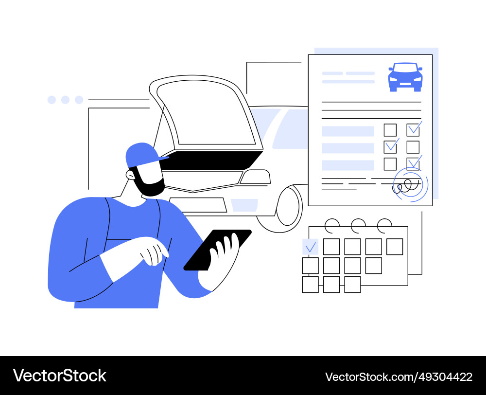 Annual vehicle inspection abstract concept Vector Image