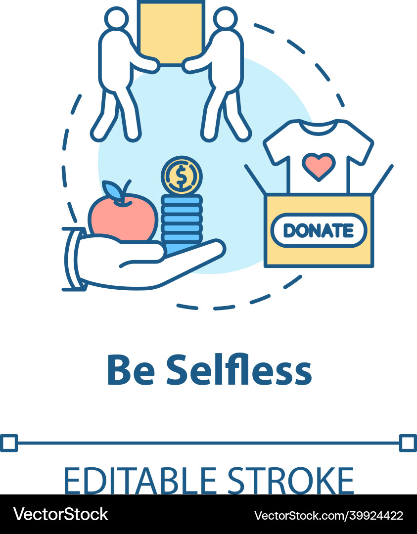 Be selfless concept icon clothes donation social Vector Image