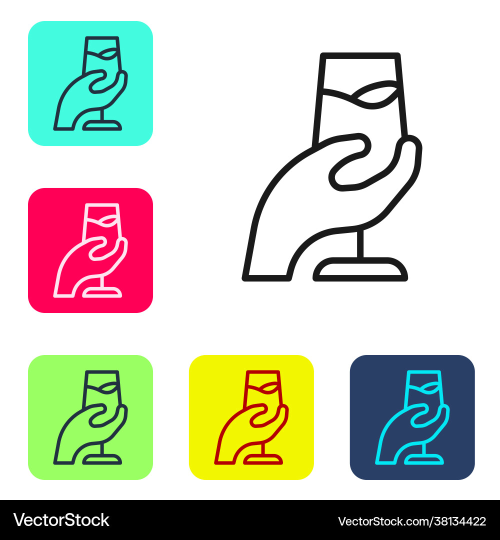 Black line wine tasting degustation icon isolated Vector Image