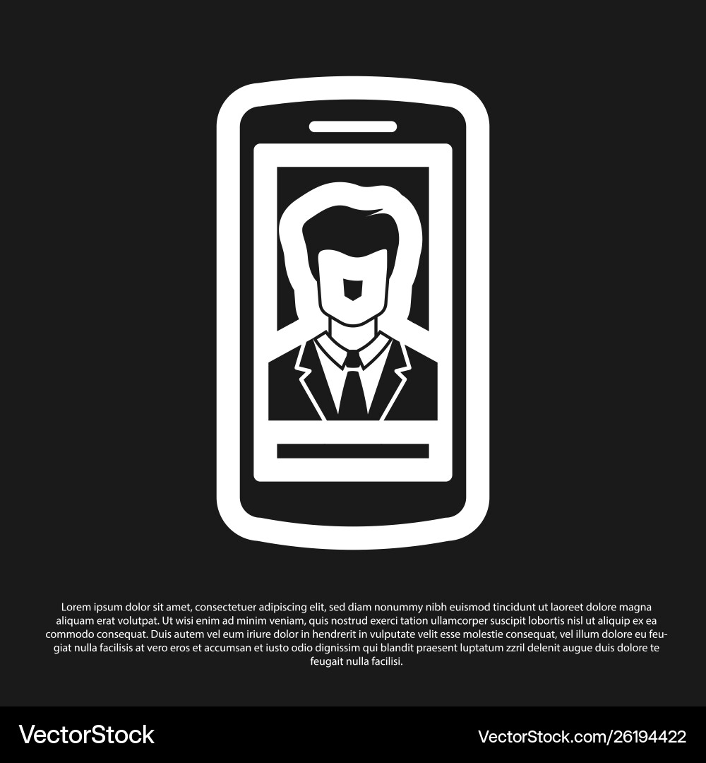 Black smartphone with contact on screen icon Vector Image