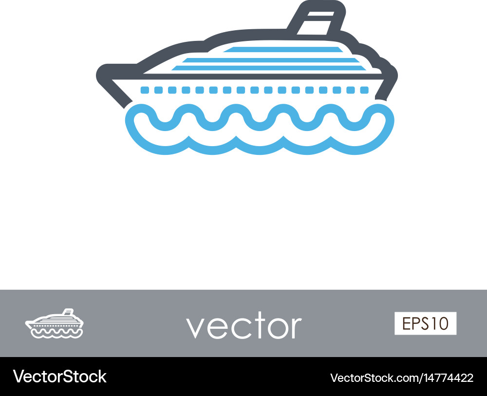 Cruise transatlantic liner ship icon vacation Vector Image