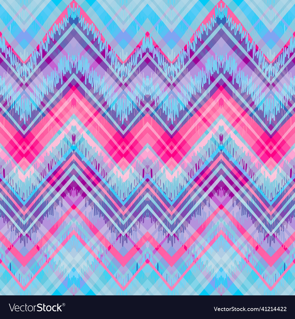 Ethnic zigzag pattern in retro colors aztec style Vector Image