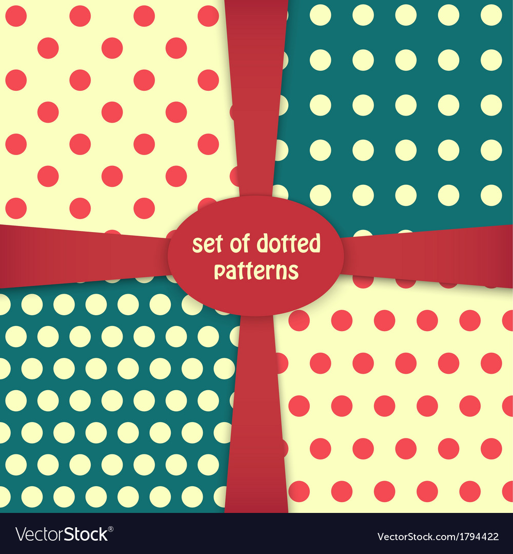 Four dotted colored patterns Royalty Free Vector Image