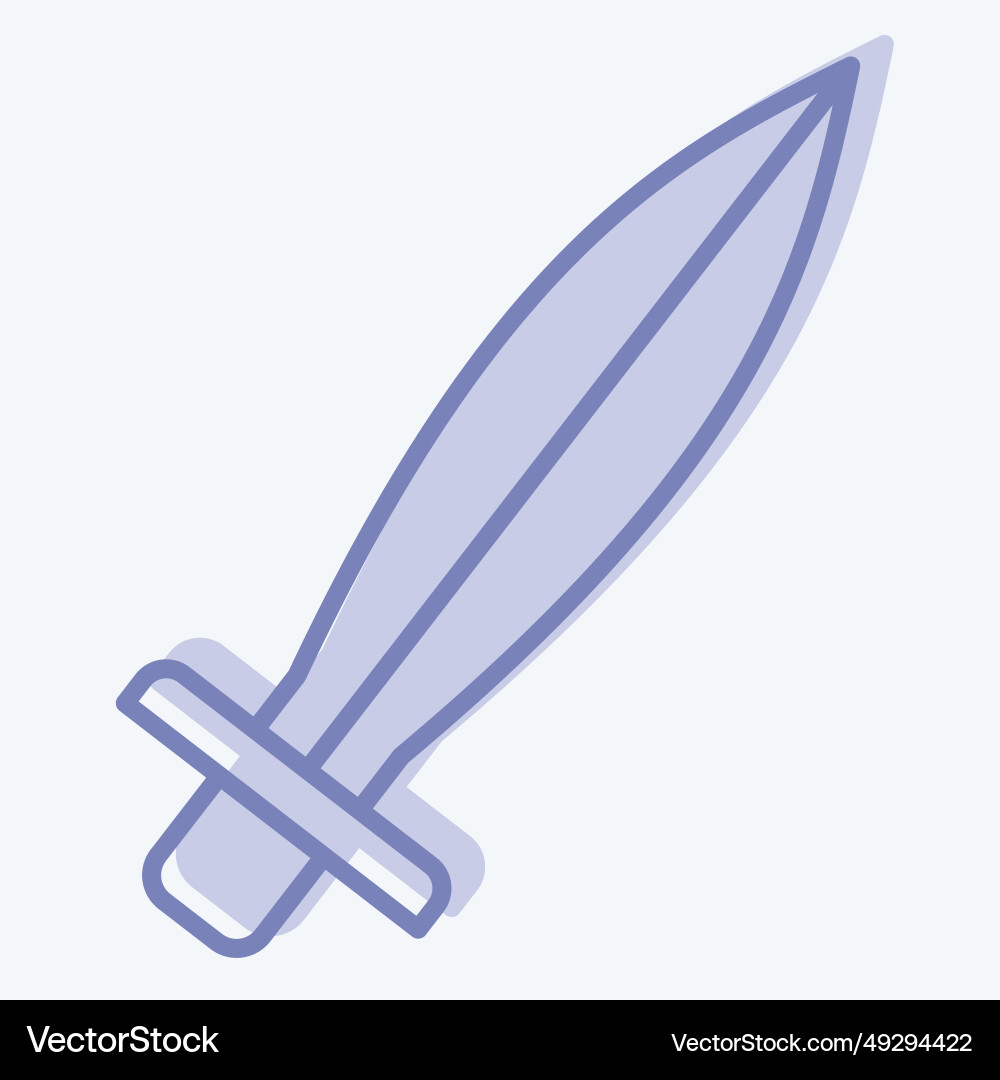 Icon sword related to celtic symbol two tone Vector Image