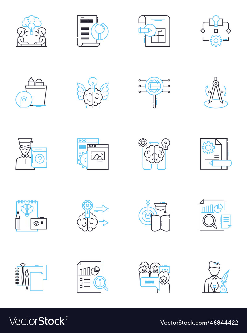 Imaginative creation linear icons set imagination Vector Image Imaginative creation linear icons set imagination Vector Image