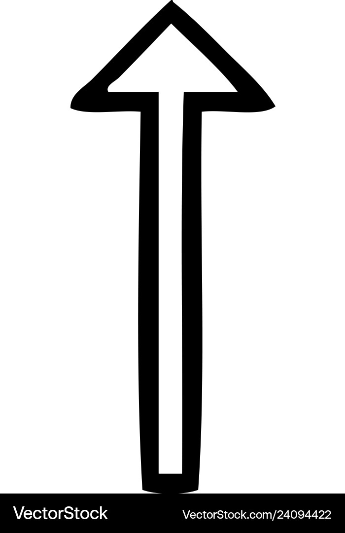 Line drawing cartoon long arrow symbol Royalty Free Vector
