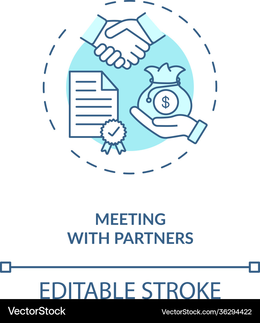 Meeting with partners concept icon Royalty Free Vector Image