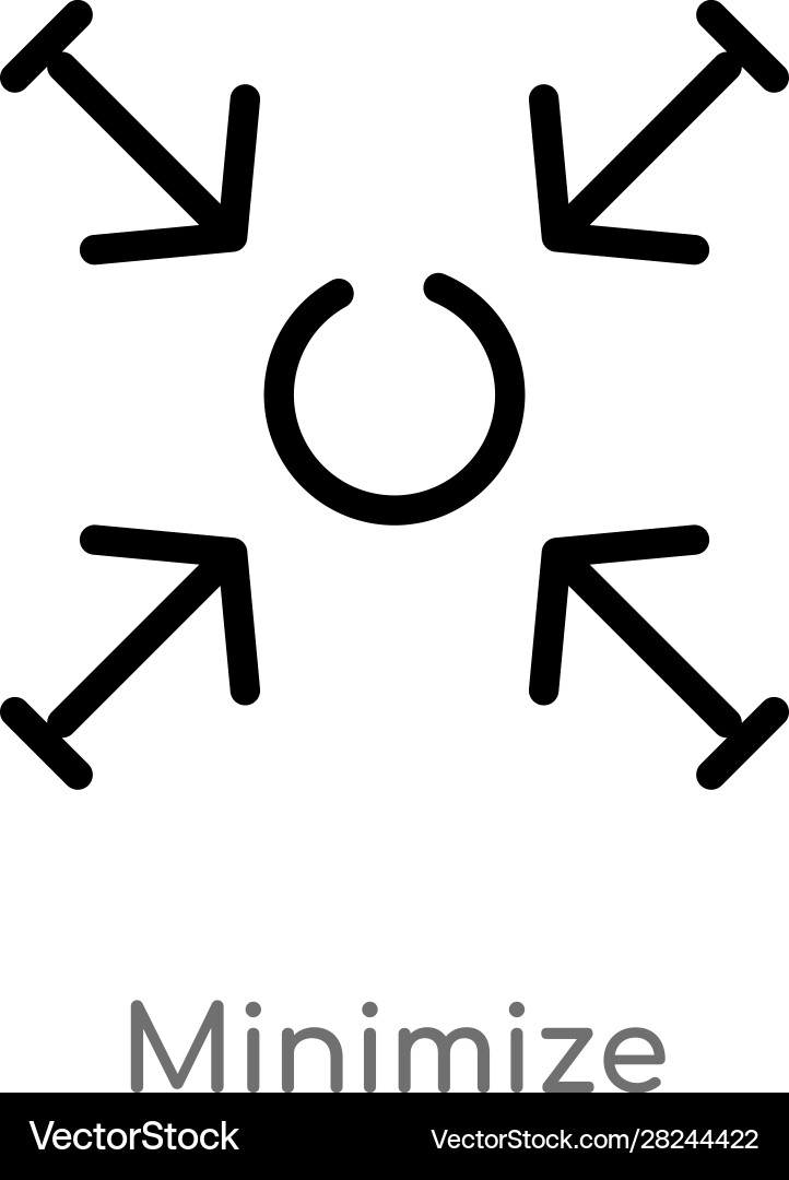 Outline minimize icon isolated black simple line Vector Image